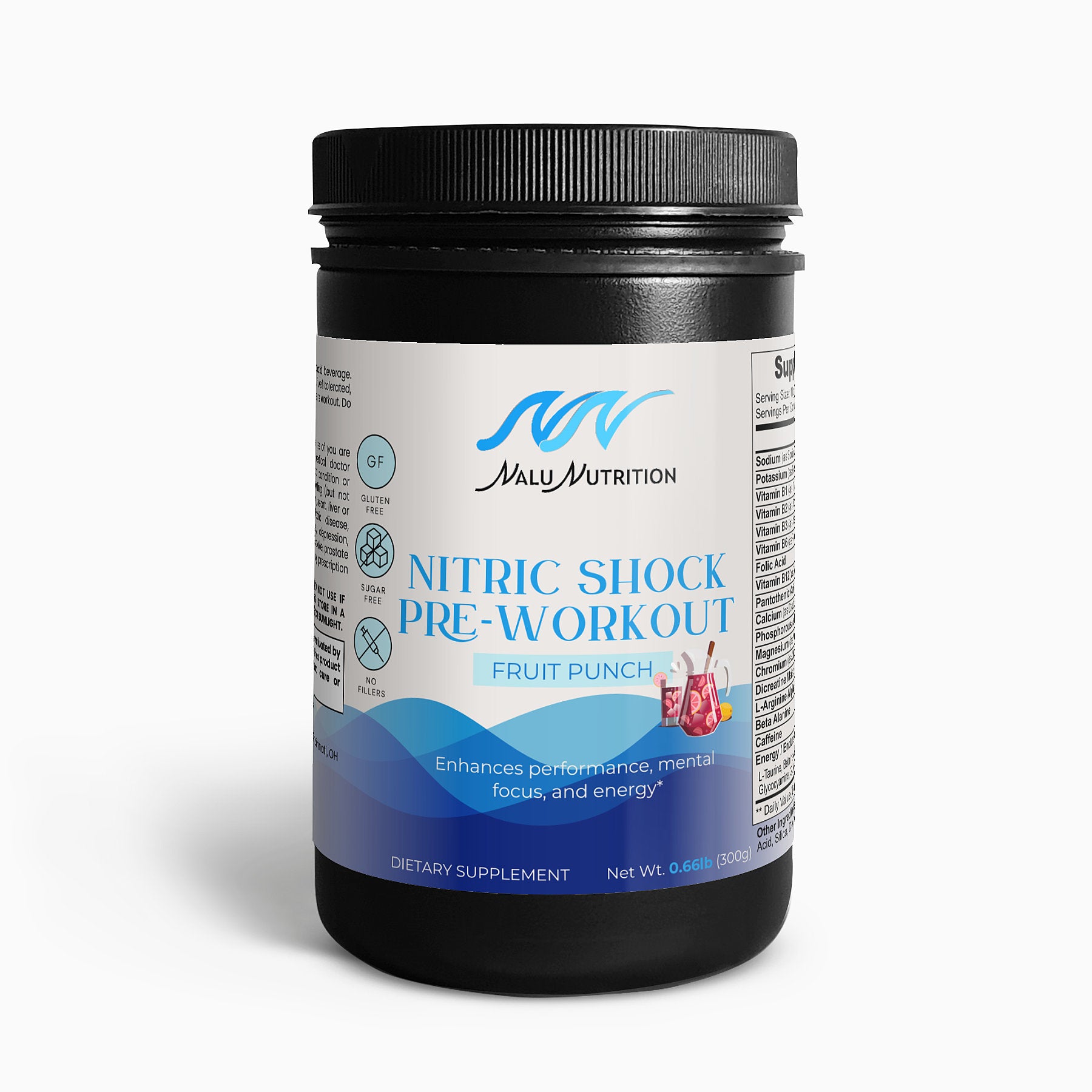 Nitric Shock Pre-Workout Powder (Fruit Punch) – Nalu Nutrition